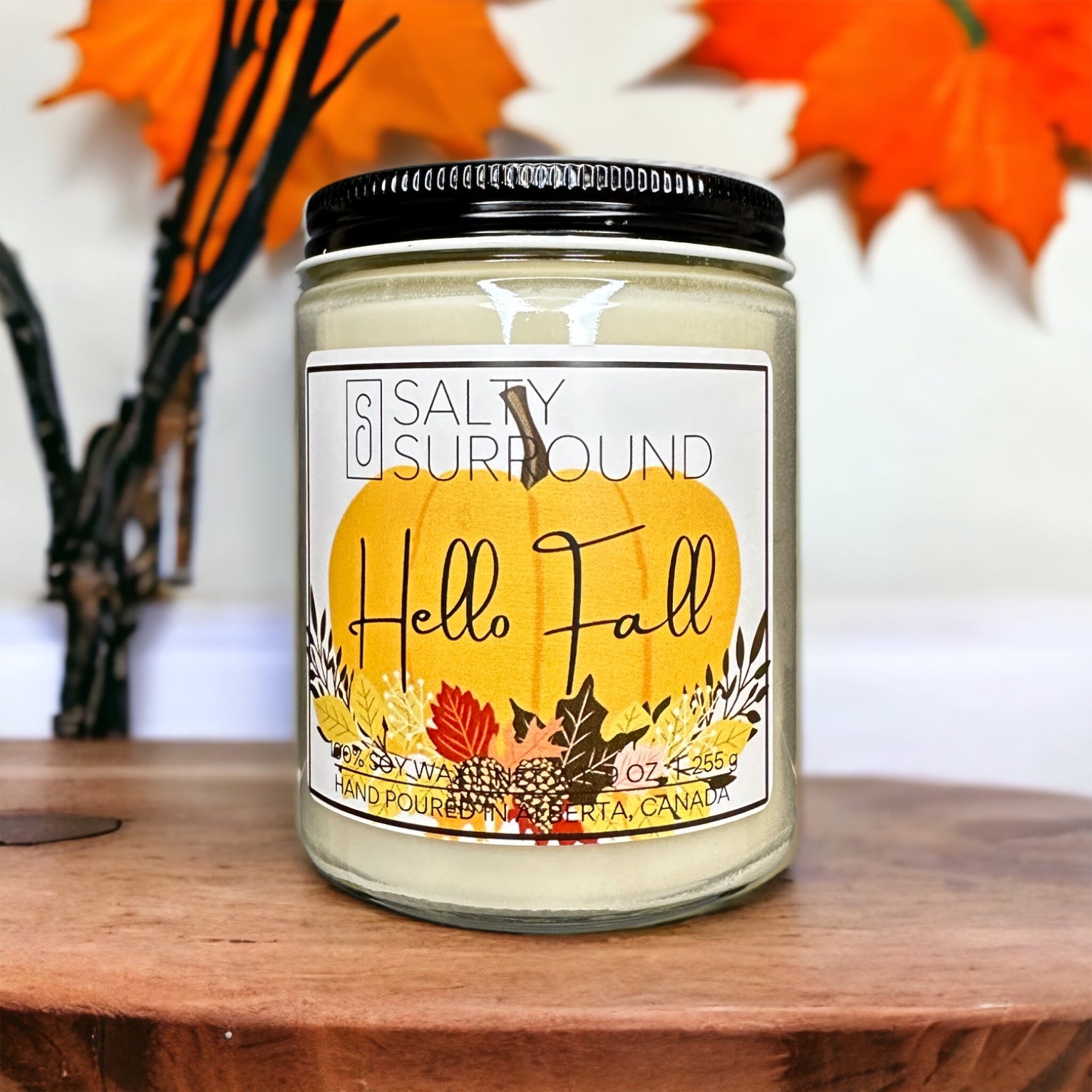 9 oz. Hello Fall Soy Candle (Fall Collection) – SALTY SURROUND